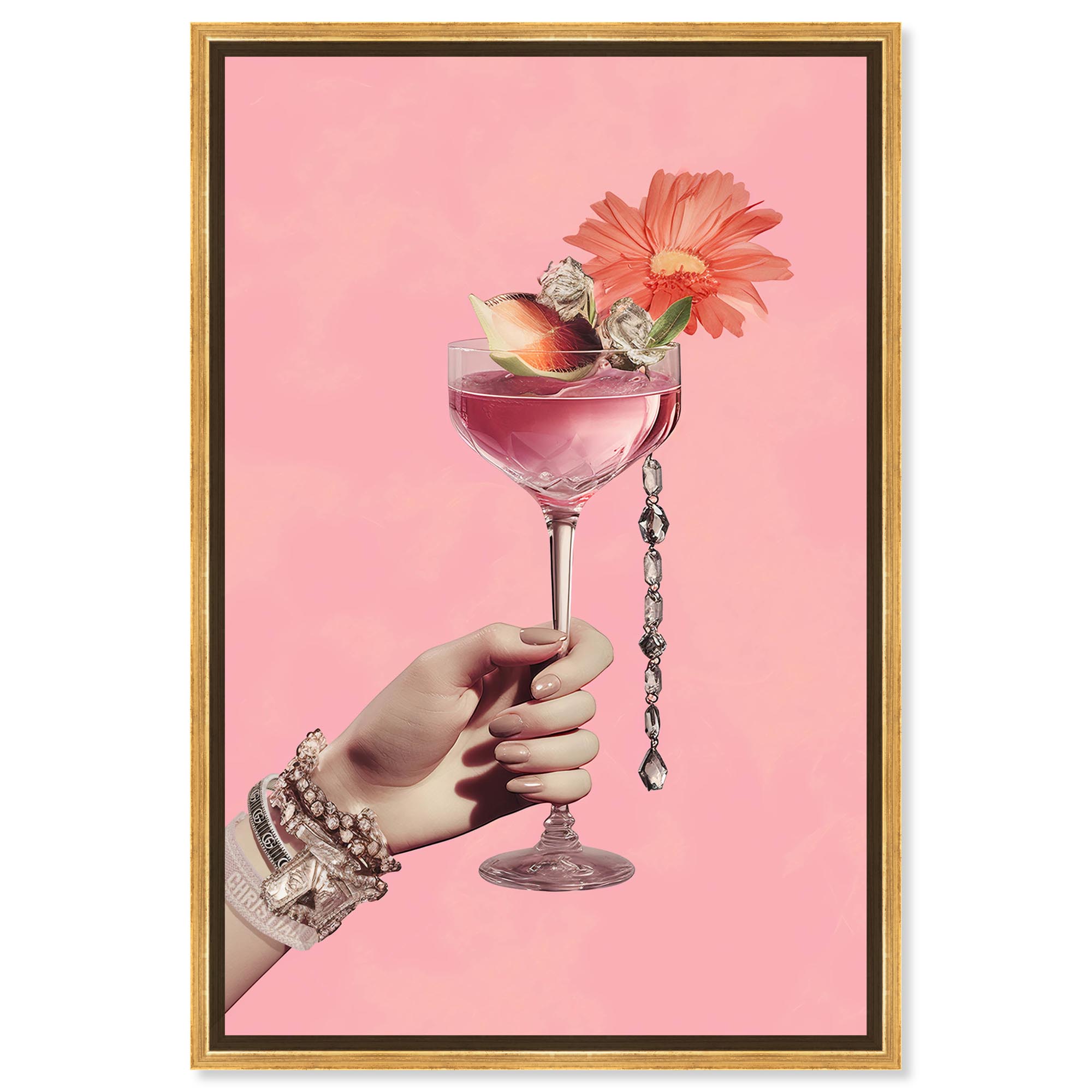 Pink Glam Classy Drink Canvas Drinks and Spirits Wall Art by Art Remedy ...