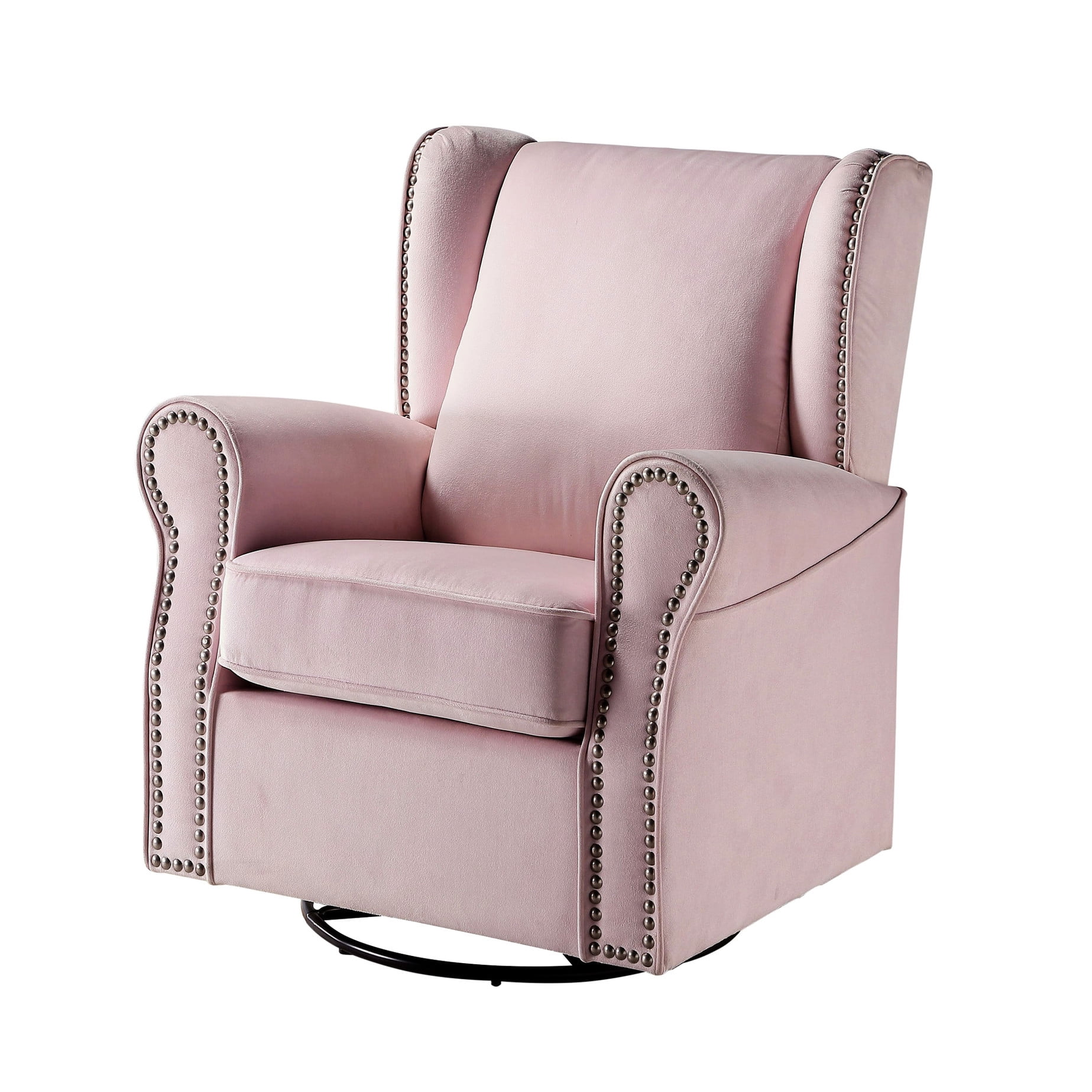 Pink Glider Accent Chair with Swivel in Living Room | Swivel and Glider ...