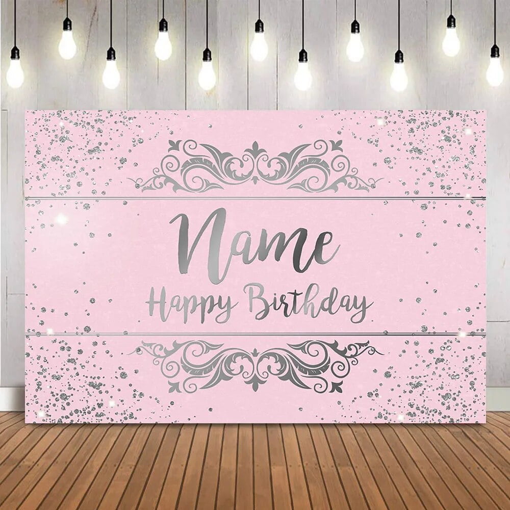 Pink Glitter Birthday Background Sliver Glitter Shining Dot Photo ...