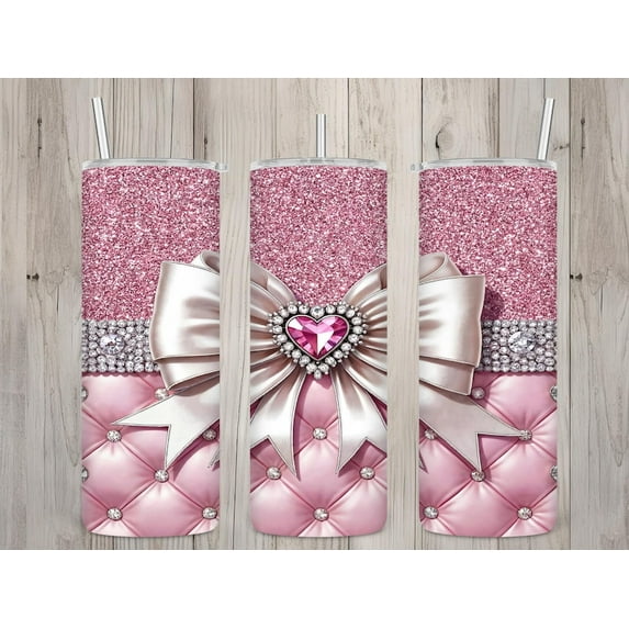 Pink Glitter Heart Gem Coquette Bow Diamond Quilt Glam Design, Seamless ...