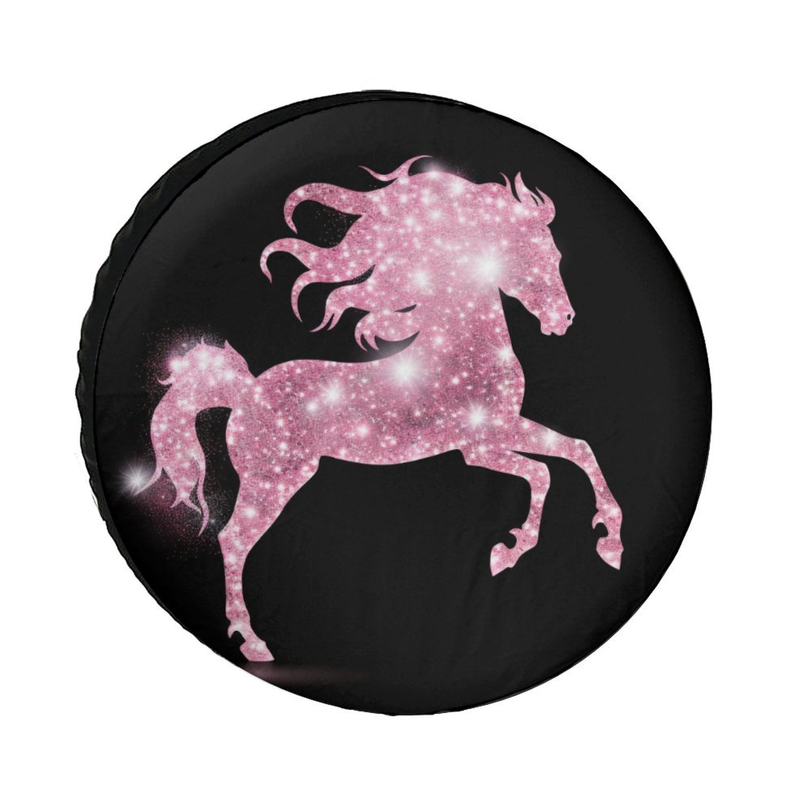Pink Glitter Horse Silhouette Camping Spare Tire Cover Dreamy Princess ...