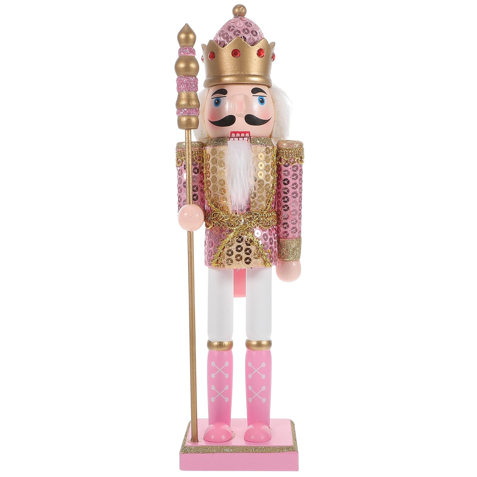 Pink Glitter King Nutcrackers with Crowd and Scepter Nutcracker with ...