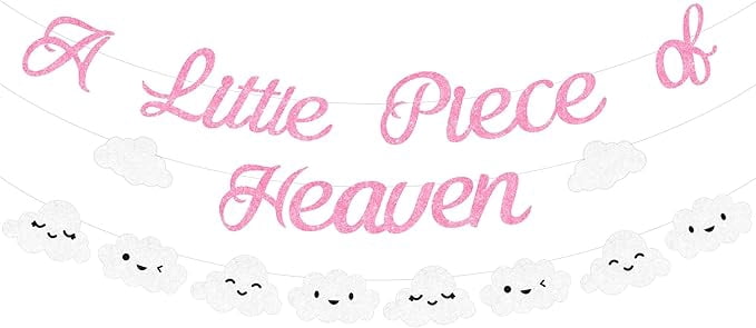 Pink Glitter A Little Piece of Heaven Banner Cloud Banner for Girls ...