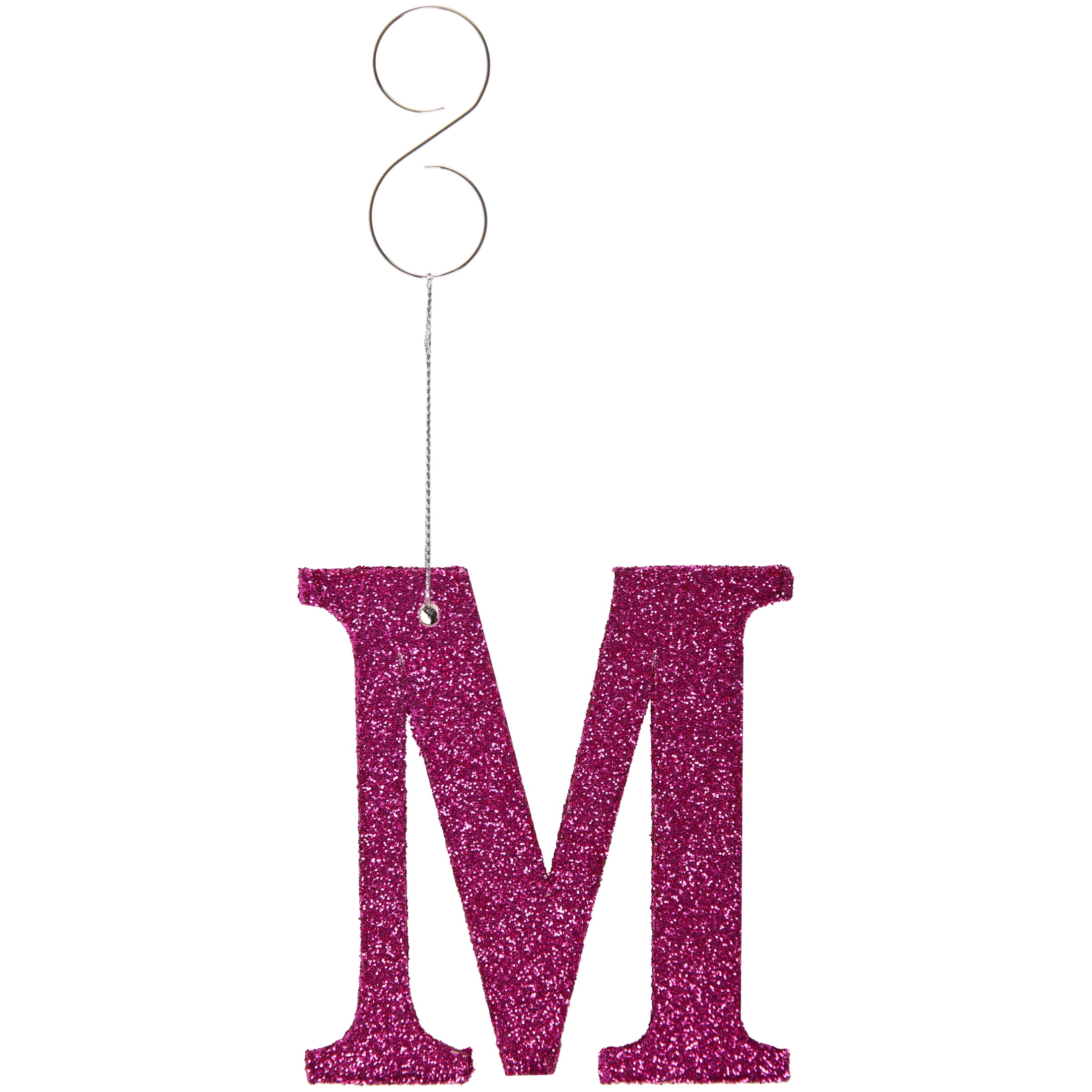 Pink Glitter Monogram Letter Christmas Ornament, Letter M, 4 inch, by ...