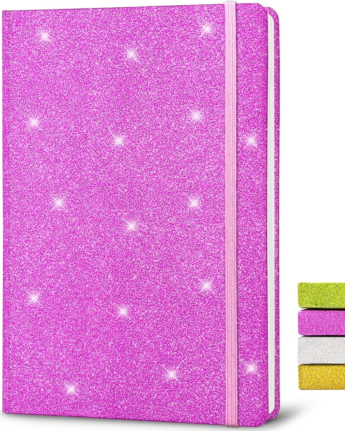Pink Glitter A5 Hardcover Notebook, 8.3x5.7”, 160 Lined Pages, for ...