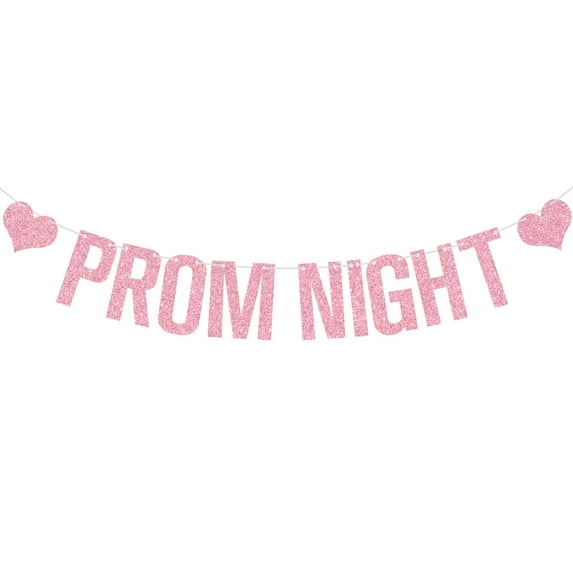Pink Glitter Prom Night Banner, Prom 2025/Class of 2025/Congarts Grad ...