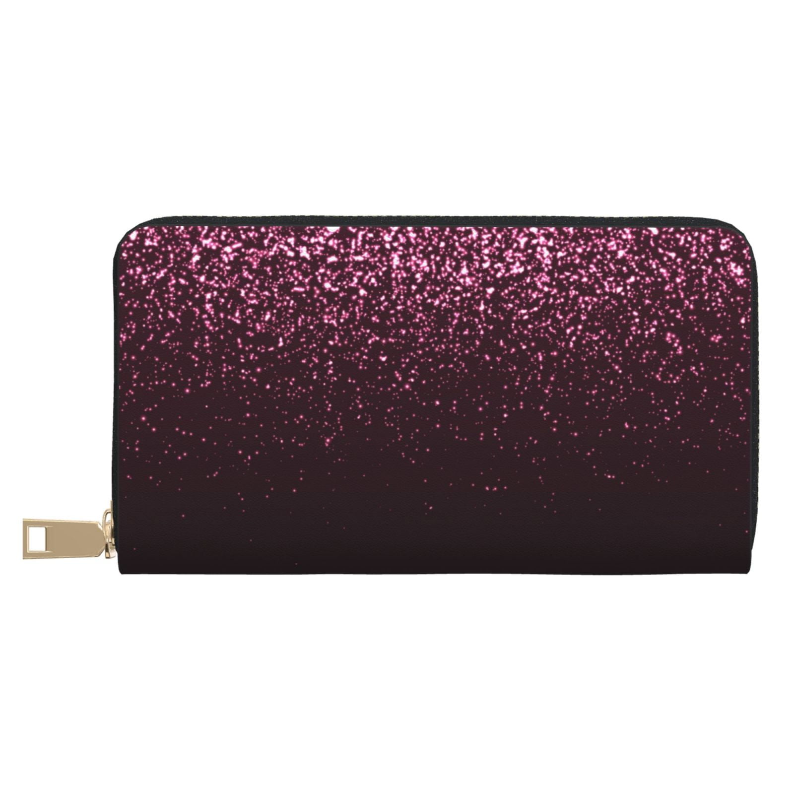 Pink Glitter Sparkles A Wallet Women, Leather Bifold Multi Card Wallet ...