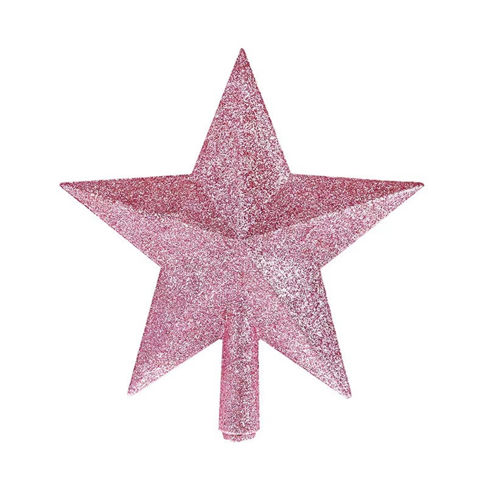 Pink Glitter Star Tree Topper - 8 Inch Christmas Tree Topper Decoration ...