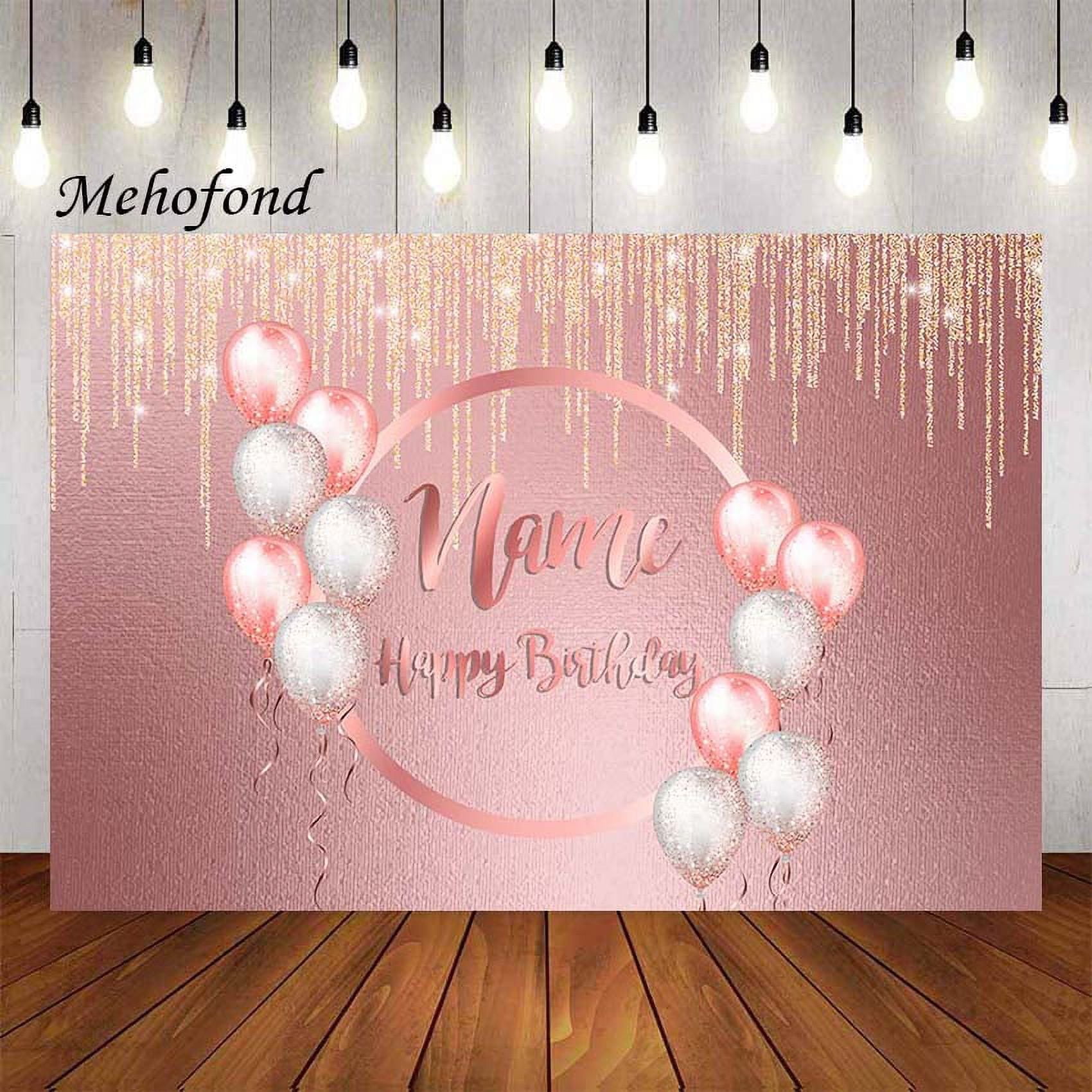 Pink Gold Balloon Women Sweet Princess Girl 30th 40th 50th Birthday ...