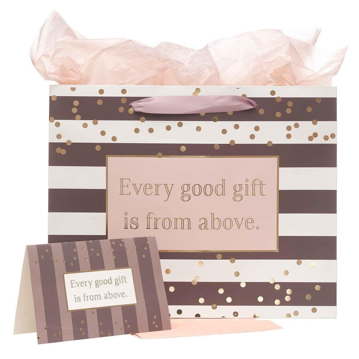 Pink/Gold Gift Bag, Card, & Tissue Paper Set: Every Good Gift - James 1 ...