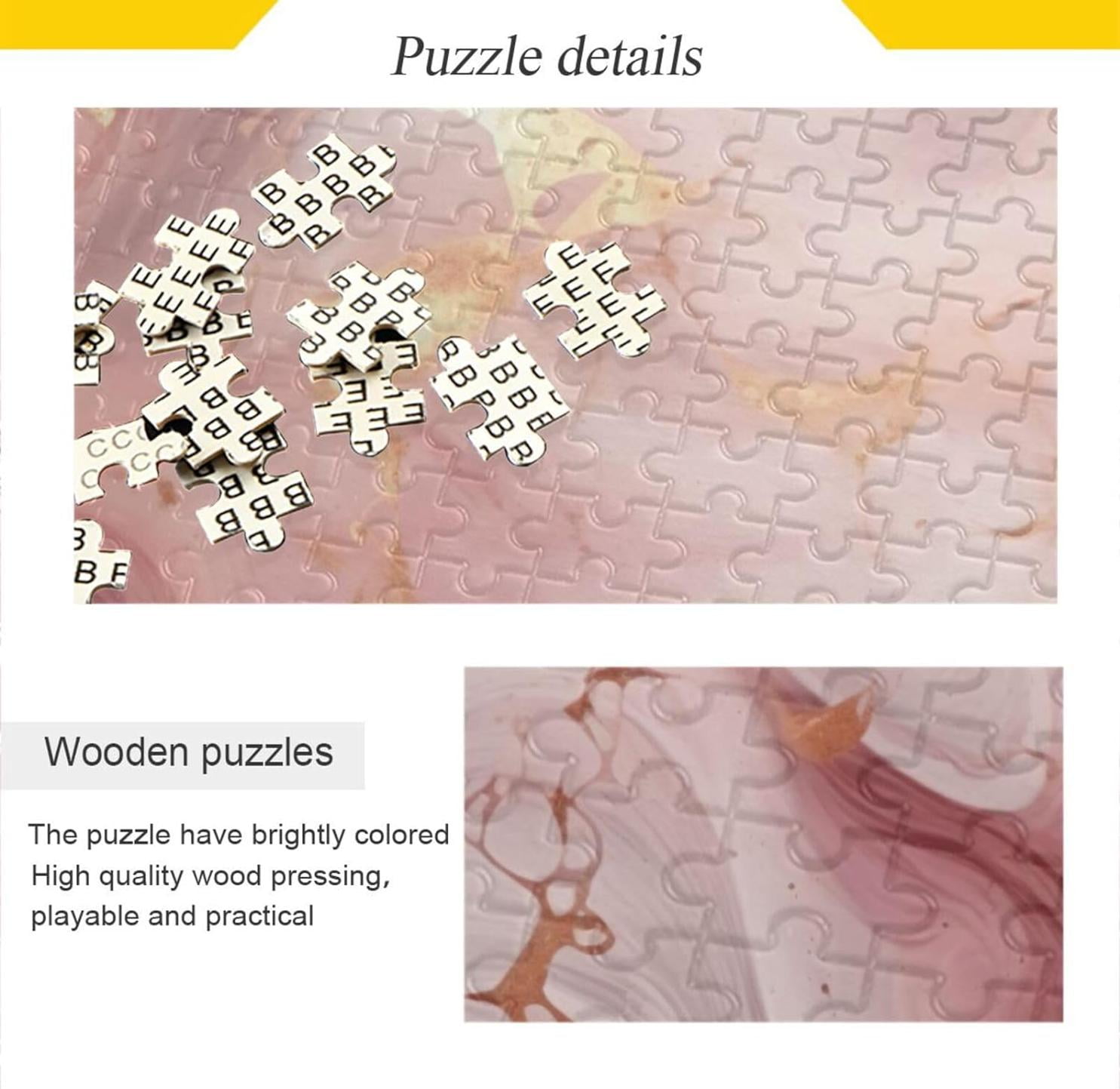 Pink Gold Marble Wooden Jigsaw Puzzles, Intellectual Entertainment ...