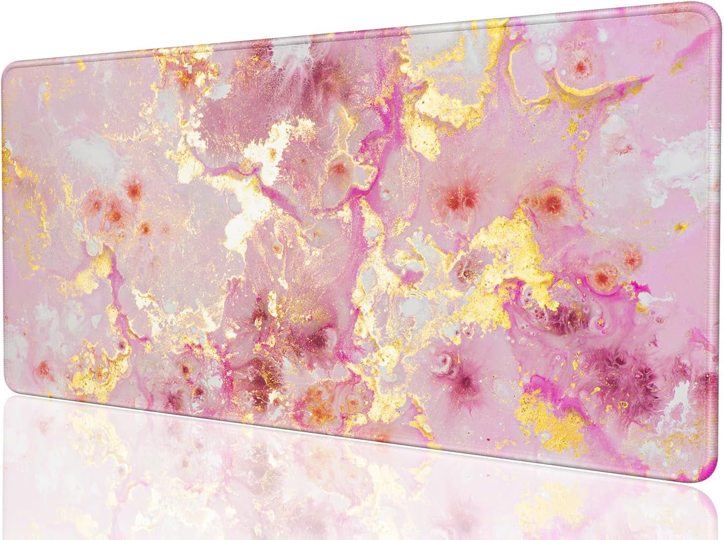 Pink Gold Marble XXL Gaming Mouse Pad - 32"x16" Extended Large Desk Mat ...