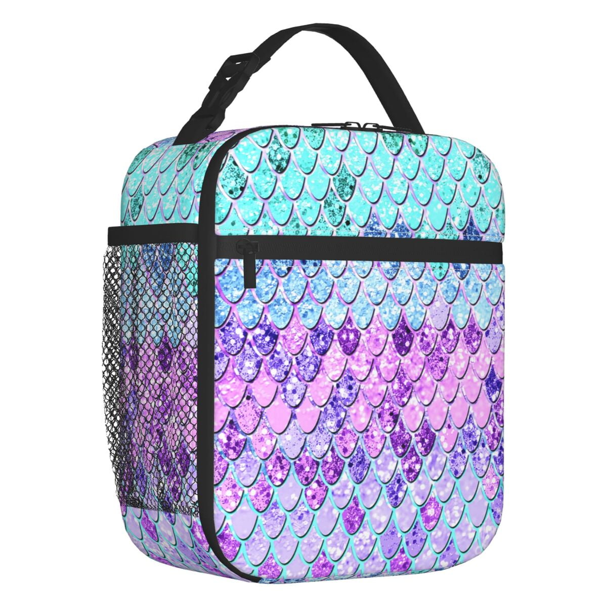 Pink Gold Mermaid Scale Wave Pattern Resuable Lunch Box Women Leakproof ...
