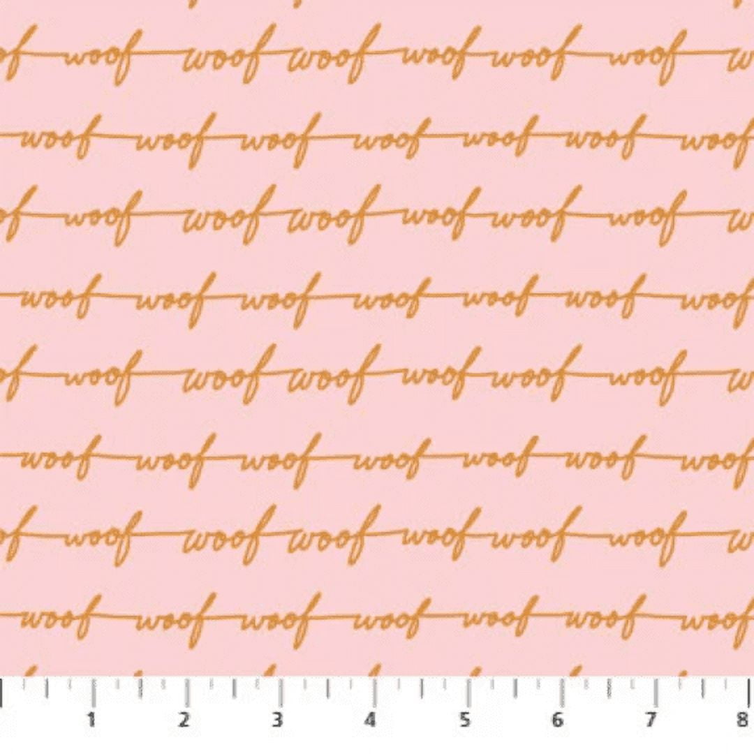 Pink Gold Wood script cotton fabric - Best Friend FIGO Fabrics Sold by ...