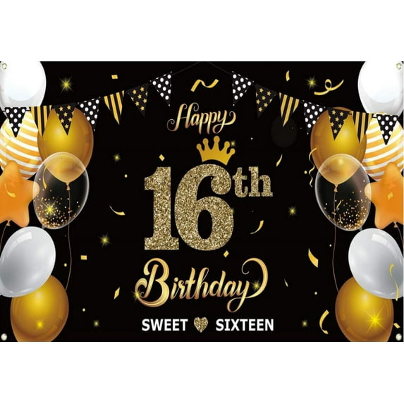 Pink Golden Sweet 16 High Heels Birthday Backdrop for Photography Shiny ...