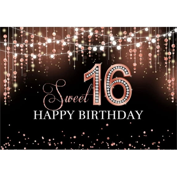 Pink Golden Sweet 16 High Heels Birthday Backdrop for Photography Shiny ...