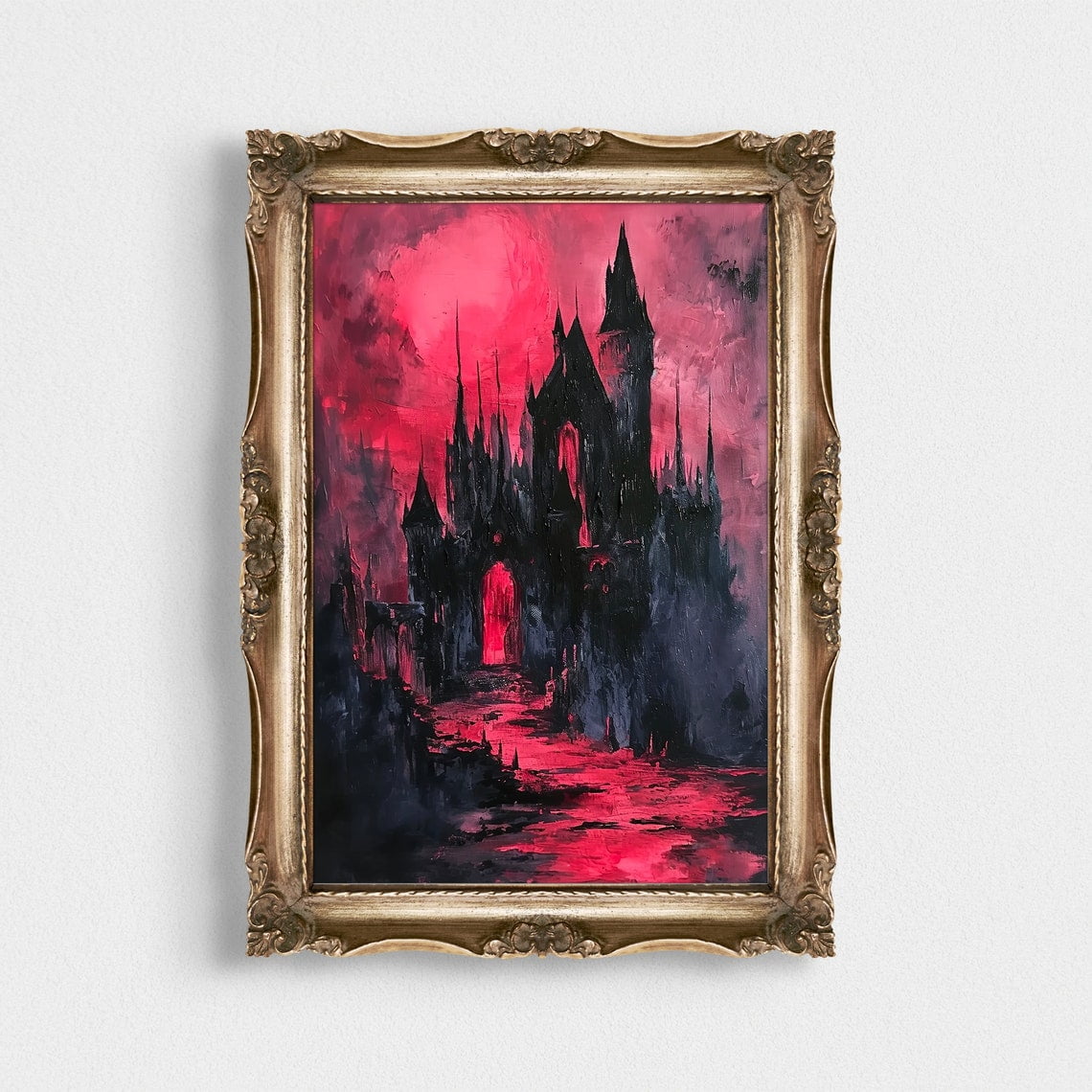 Pink Gothic Castle Poster, Cottagecore Charm, Dark Spooky, Dark ...