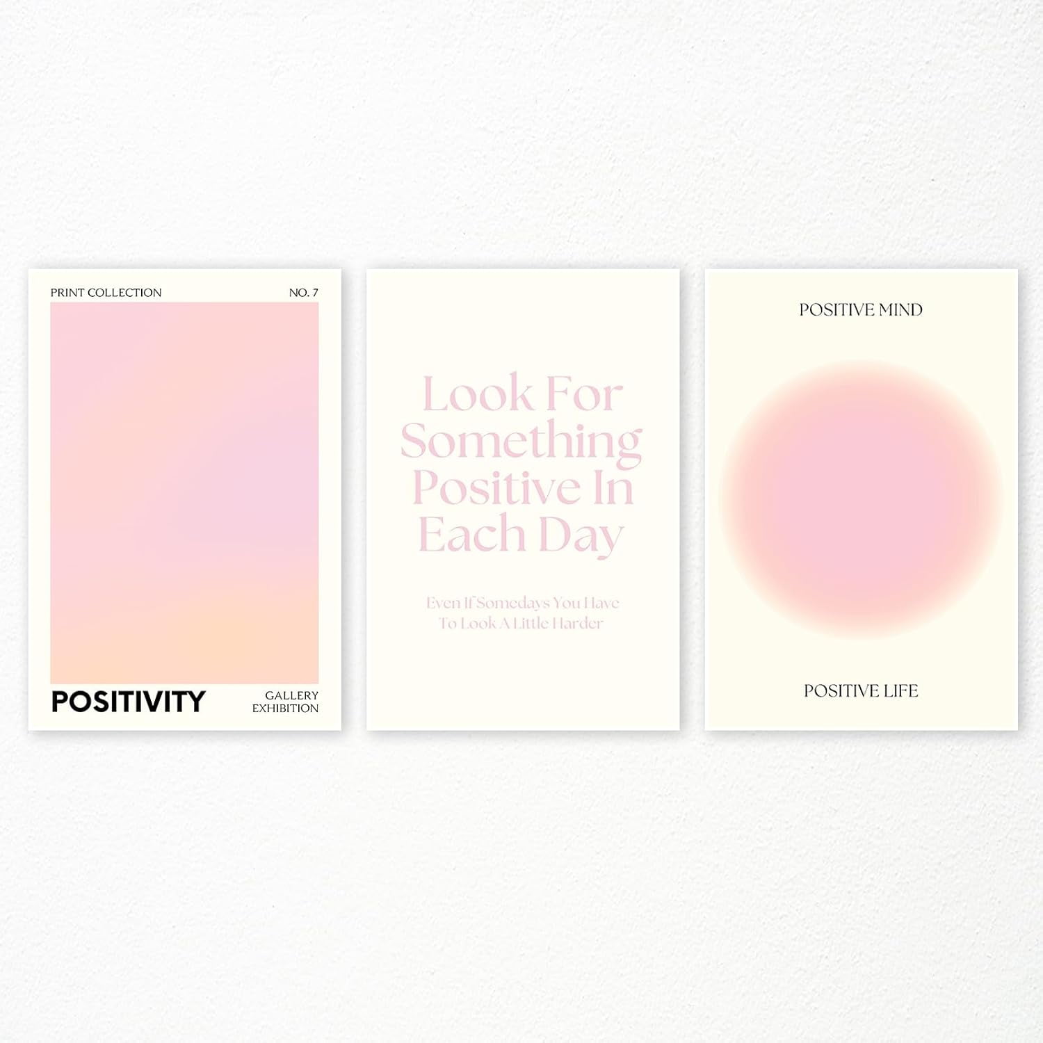 Pink Gradient Aura Angel Numbers Poster for Room Aesthetic 3 Piece ...