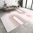 Pink Gradient Geometric Lines Area Rug, Medieval Lady Indoor Kids Rugs ...