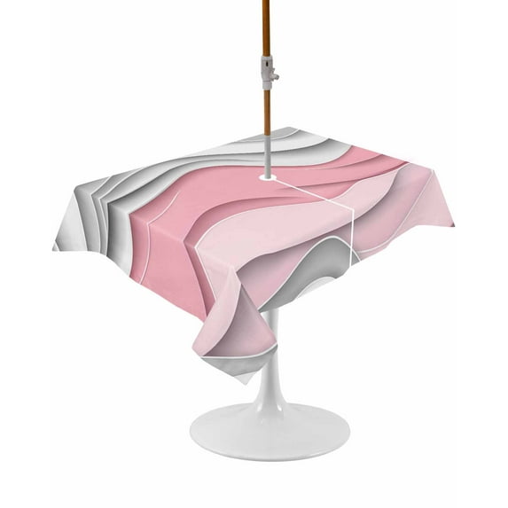 Pink Gray Ombre Rectangle Outdoor Tablecloth, Waterproof Table Cloth ...