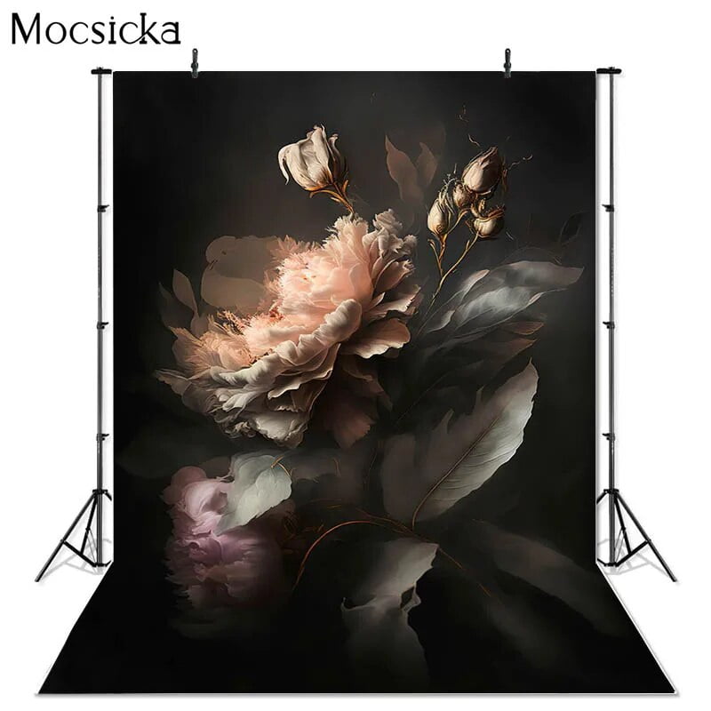 Pink Green Floral Background Photography Maternity Adult Baby Girls ...
