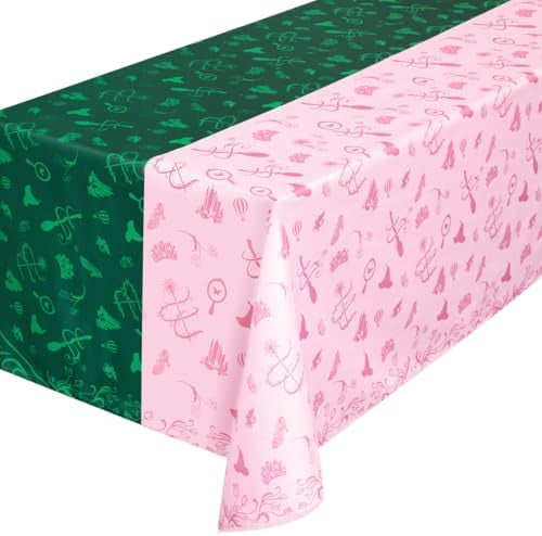 Pink + Green Witch Tablecloth | 9' x 4.5' | Birthday Decorations ...