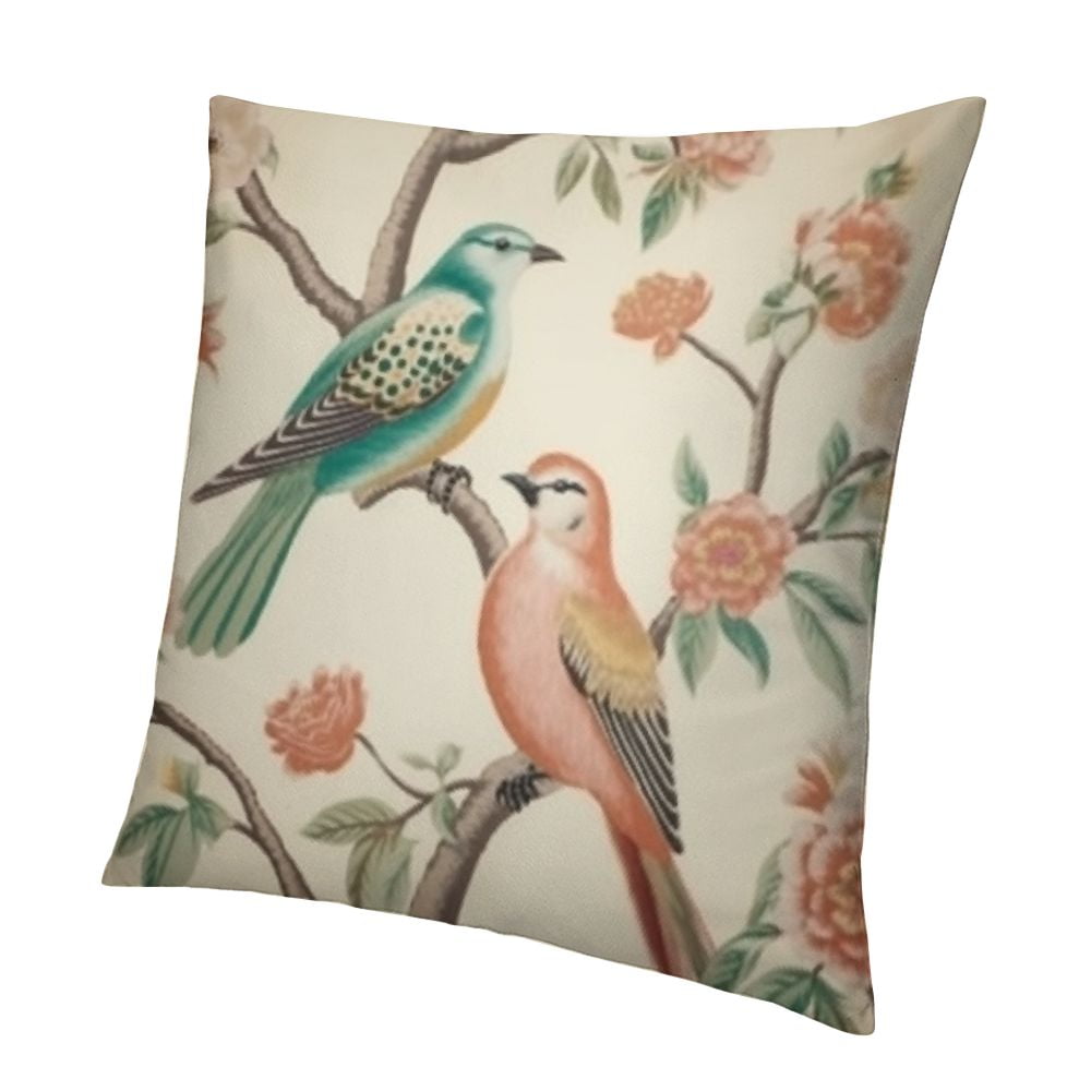 Pink Green Yellow Flower Leaves Decorative Throw Pillows For Couch ...