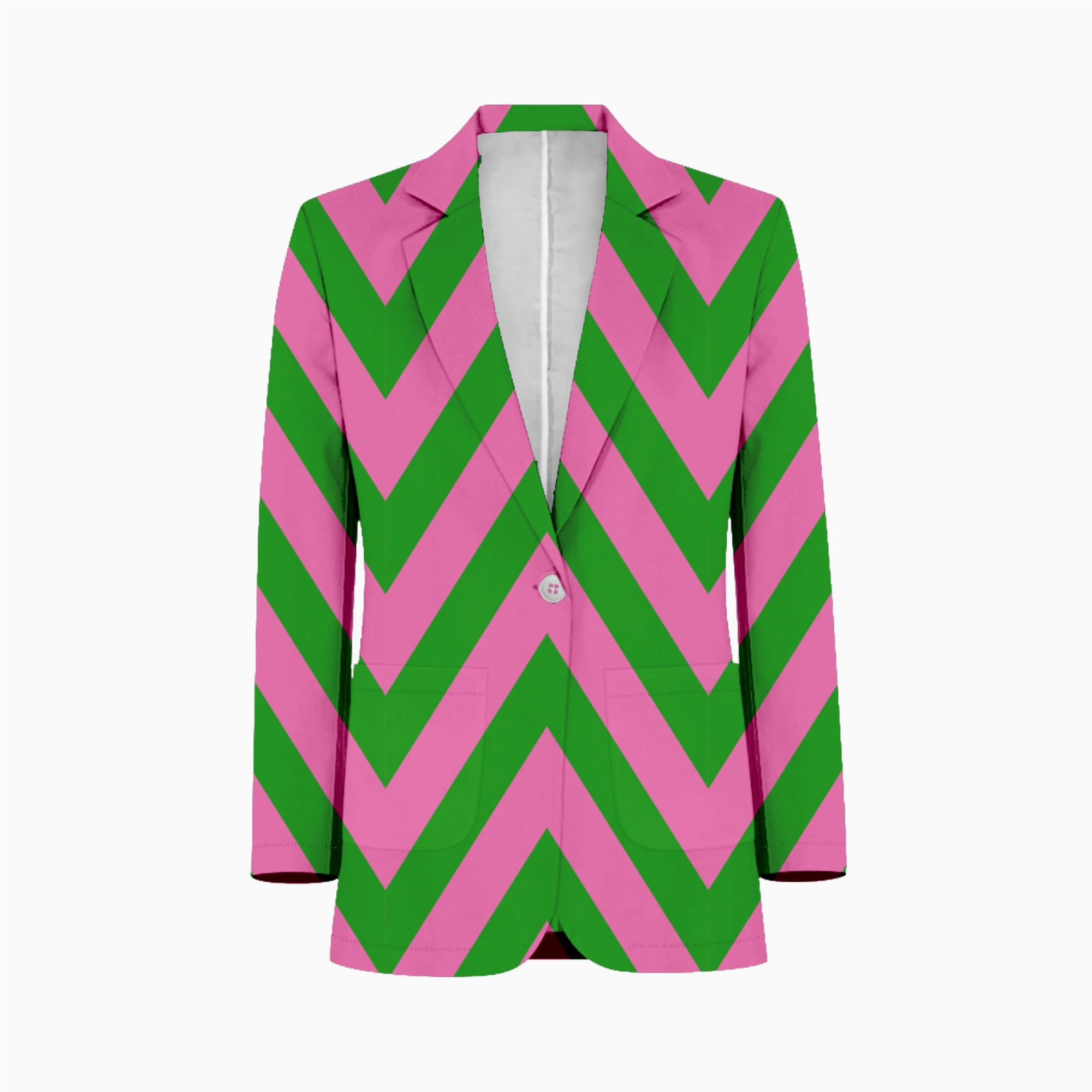 Pink Green Zig Zag Pattern Customized Men's Suits full man Shawl Collar ...