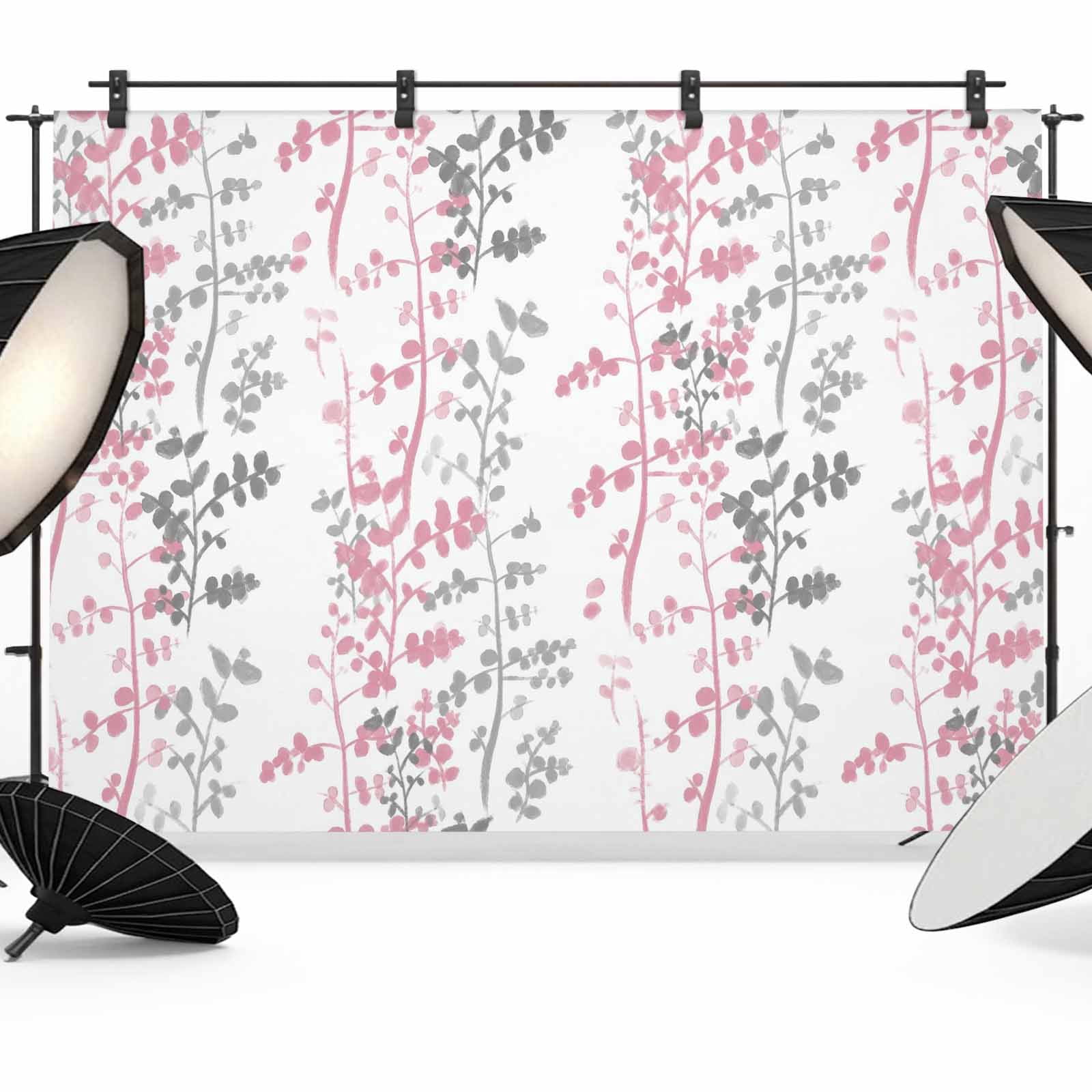 Pink and Grey Leaf Photography Backdrop 7x5FT, Abstract Farmhouses ...