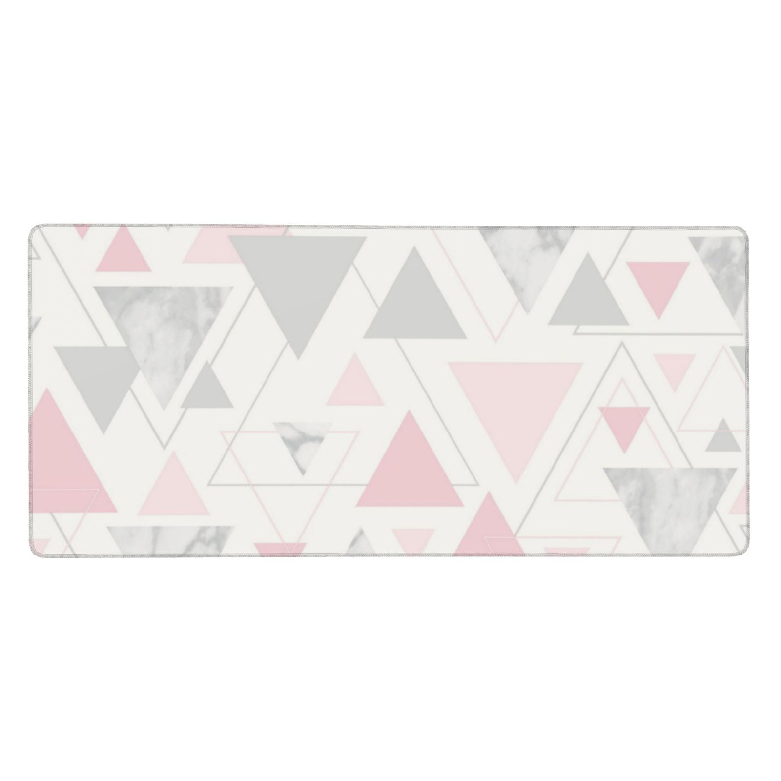 Pink Grey Silver Geometric Triangle Marble Mousepad Large Mouse Pad ...