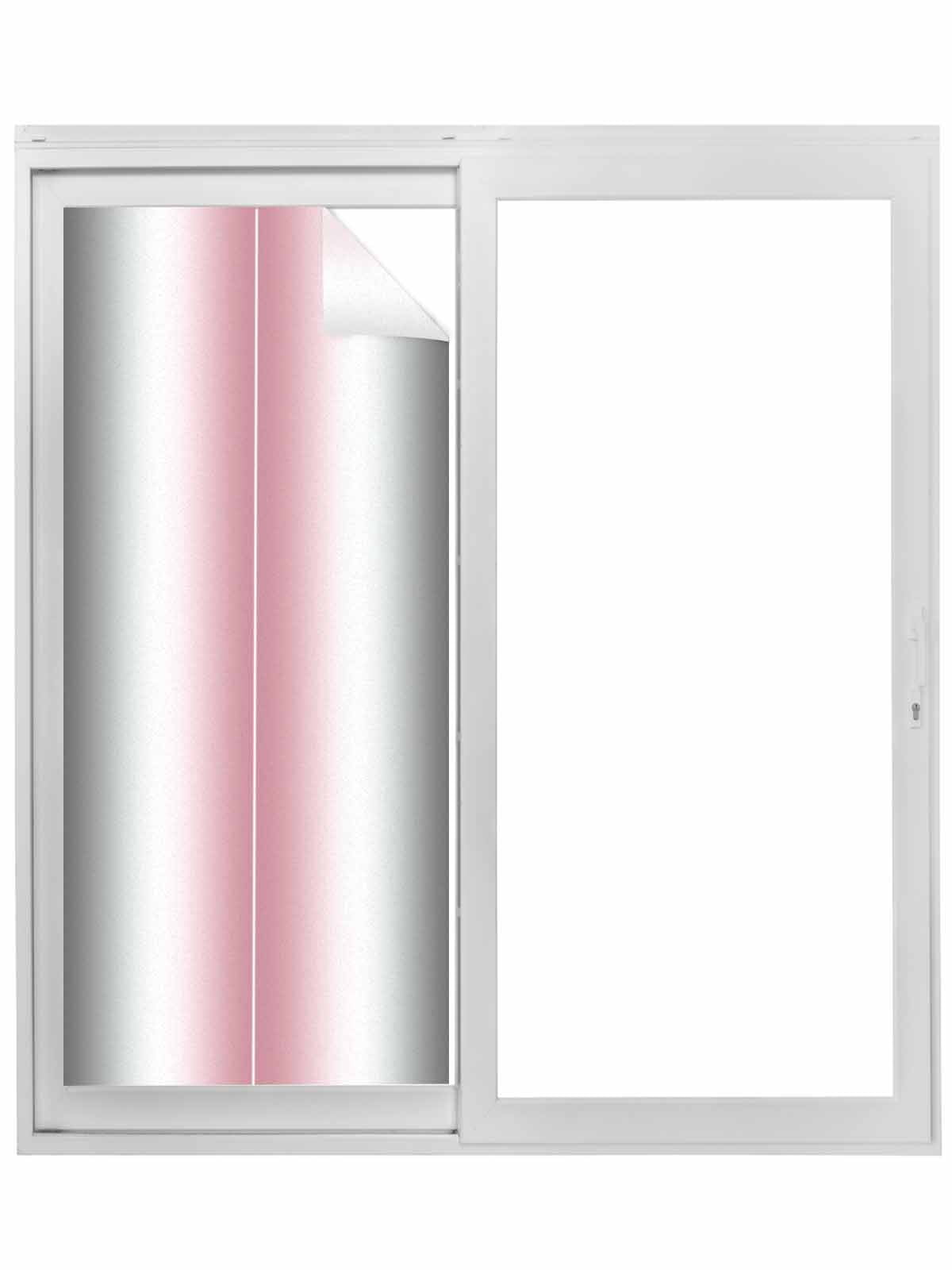 Pink Grey White Window Privacy Film, Farmhouse Ombre Color Modern ...