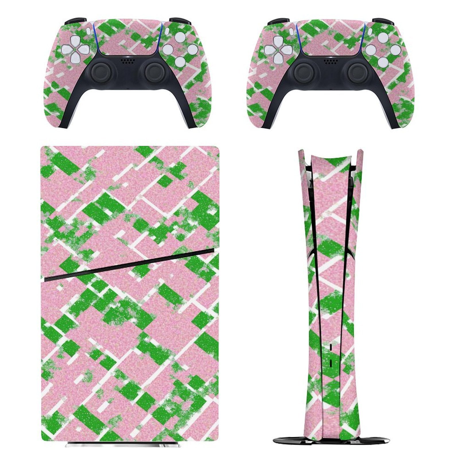 Pink Grid Console Skin Bundle for PS5 Pro Slim Disc & Digital / PS4 ...