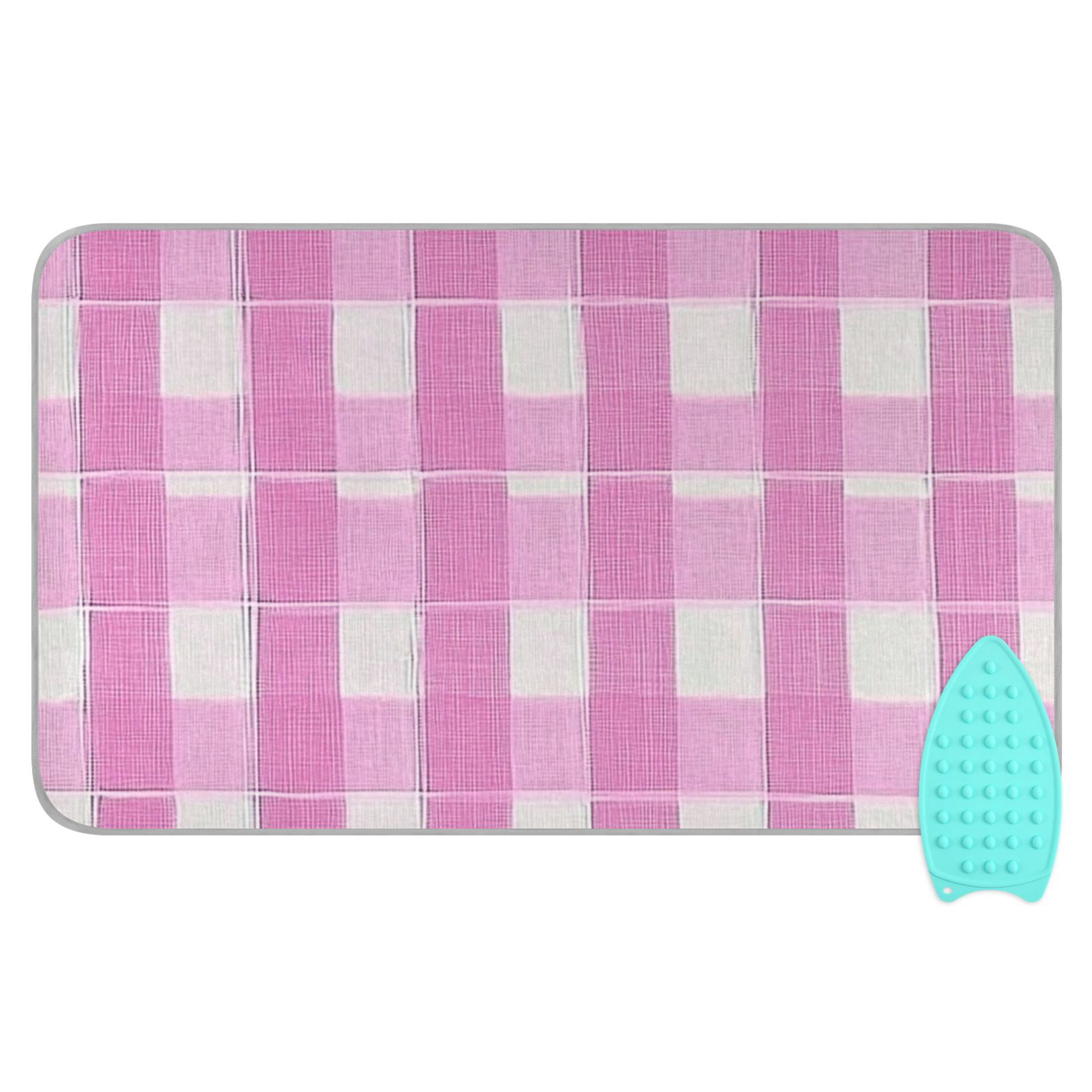 Pink Grid Ironing Mat Blanket for Table Top Travel Portable Ironing ...