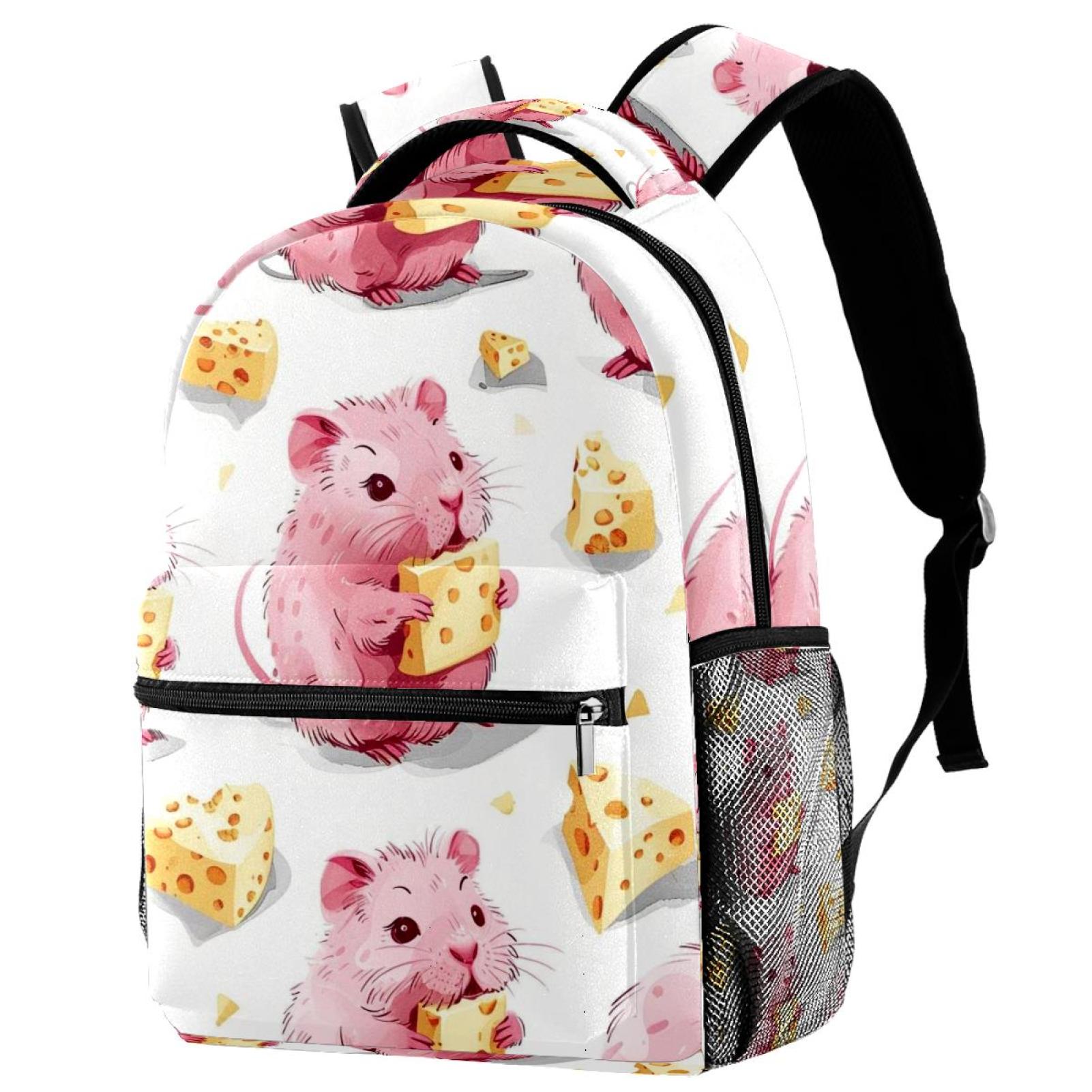 Pink Guinea Pigs Cheese Lightweight Backpacks Roomy Interior, Casual ...