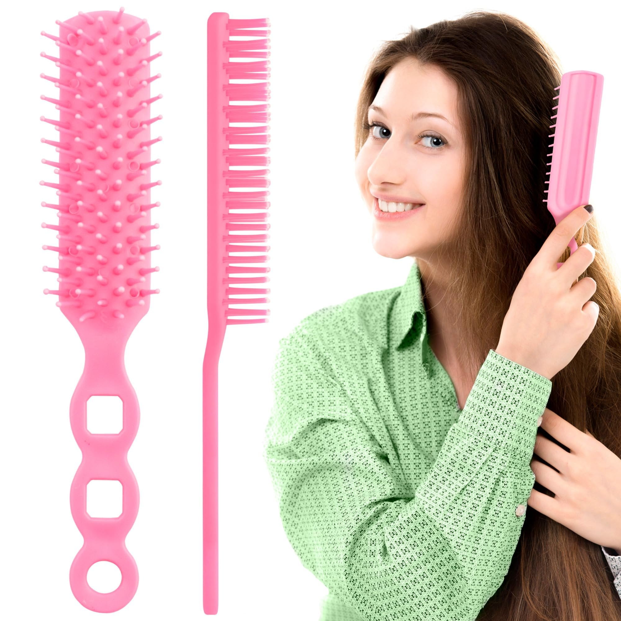 Pink Hair Brush, 7.5 x 1.4 Inch. Pack of 288 Plastic Hairbrushes for ...