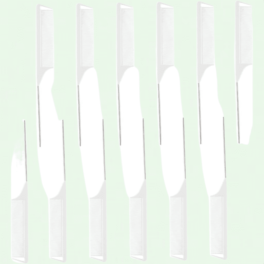 Pink Hairdressing Tail Comb Set, Hair Styling and Cutting Combs, Metal ...