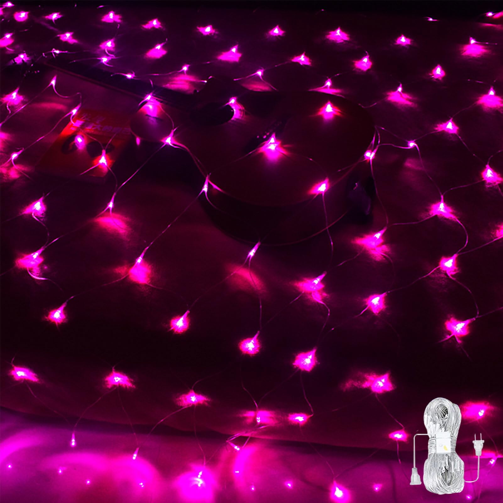Pink Halloween Net Lights, 96 LEDs 4.9FT x 4.9FT Net Lights ...