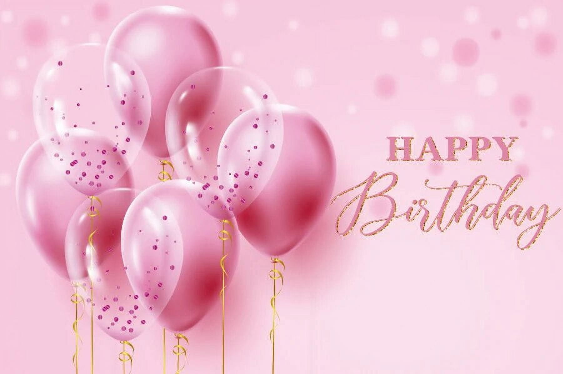 Pink Happy Birthday Party Decor Background Glitter Dreamy Light Bokeh Women Girl Portrait Custom ...