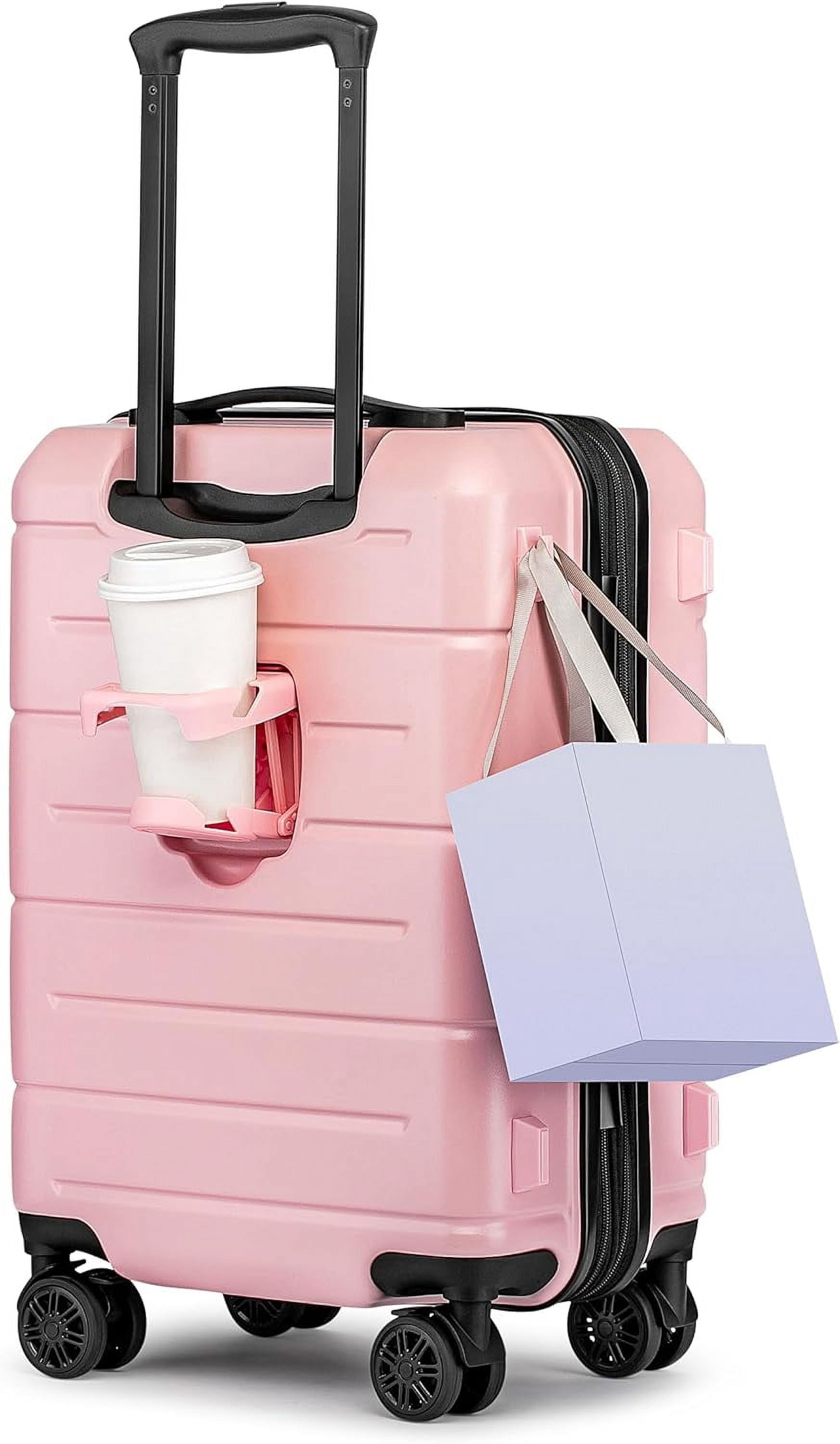 Pink Hardside Expandable Carry On Luggage 22x14x9 Airline Approved 20 ...