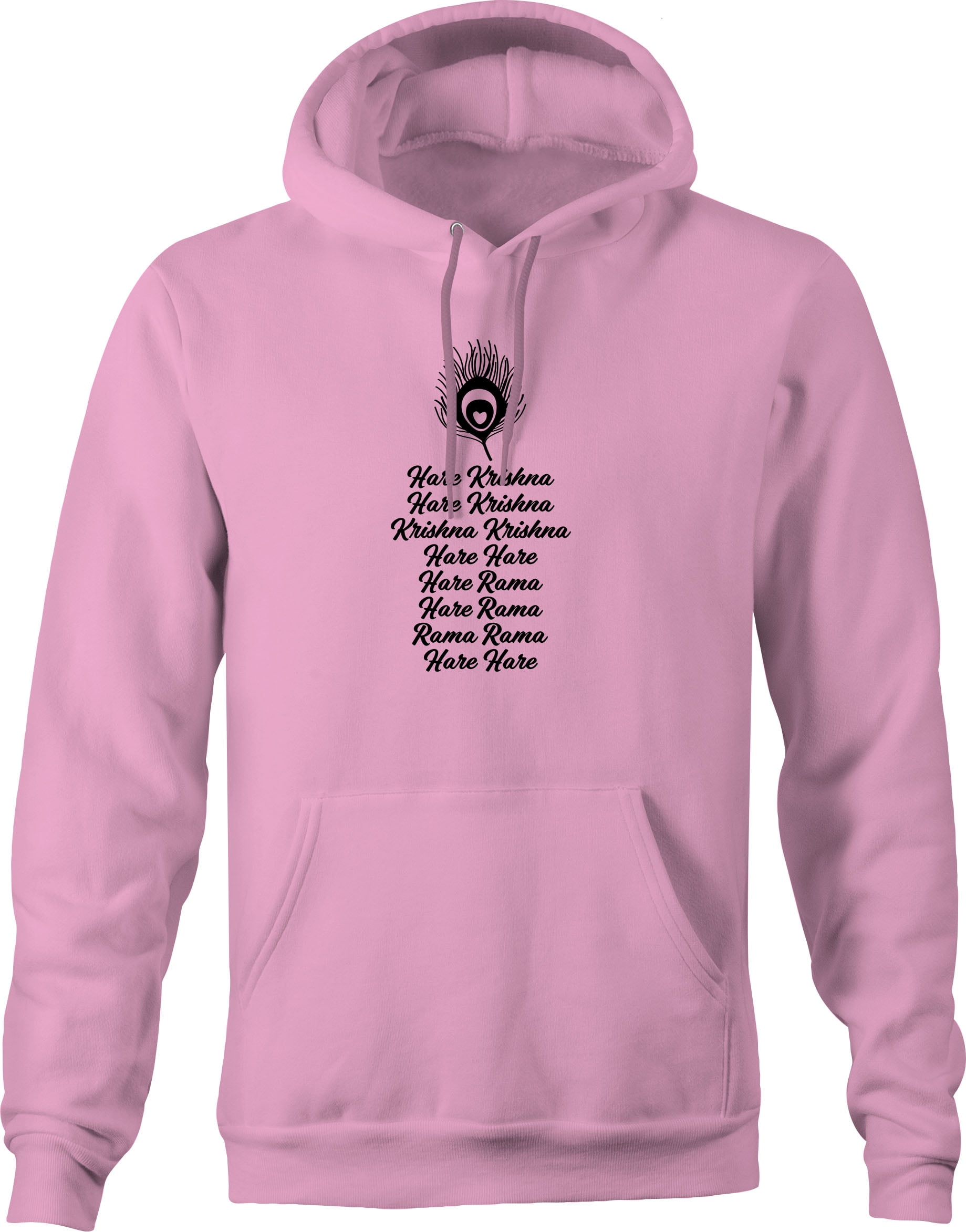 Pink Hare Krishna Rama Prayer Peacock Feather Hinduism Hoodie XXL ...