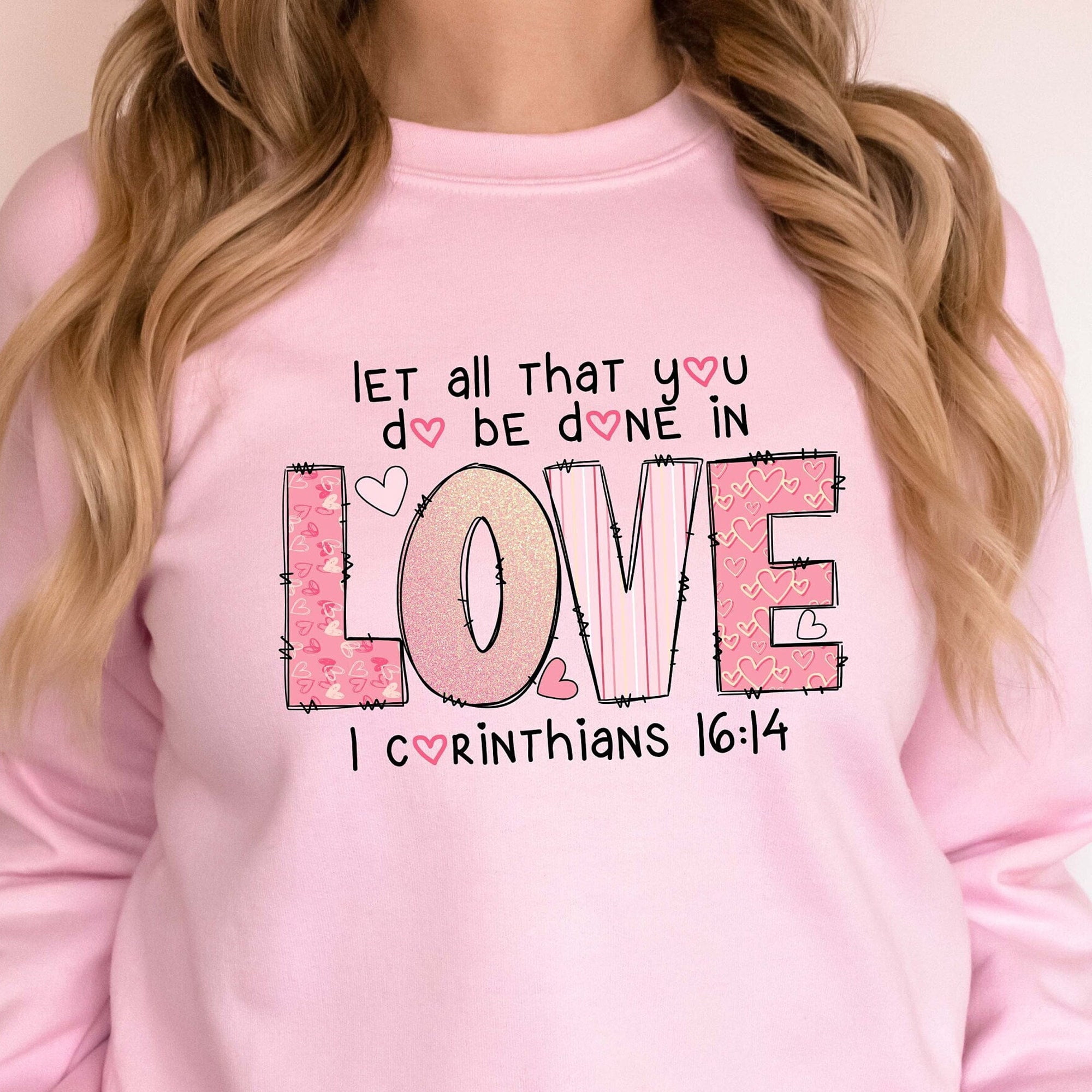 Pink He Loved Us First Sweatshirt, Valentine Christian Gift with ...