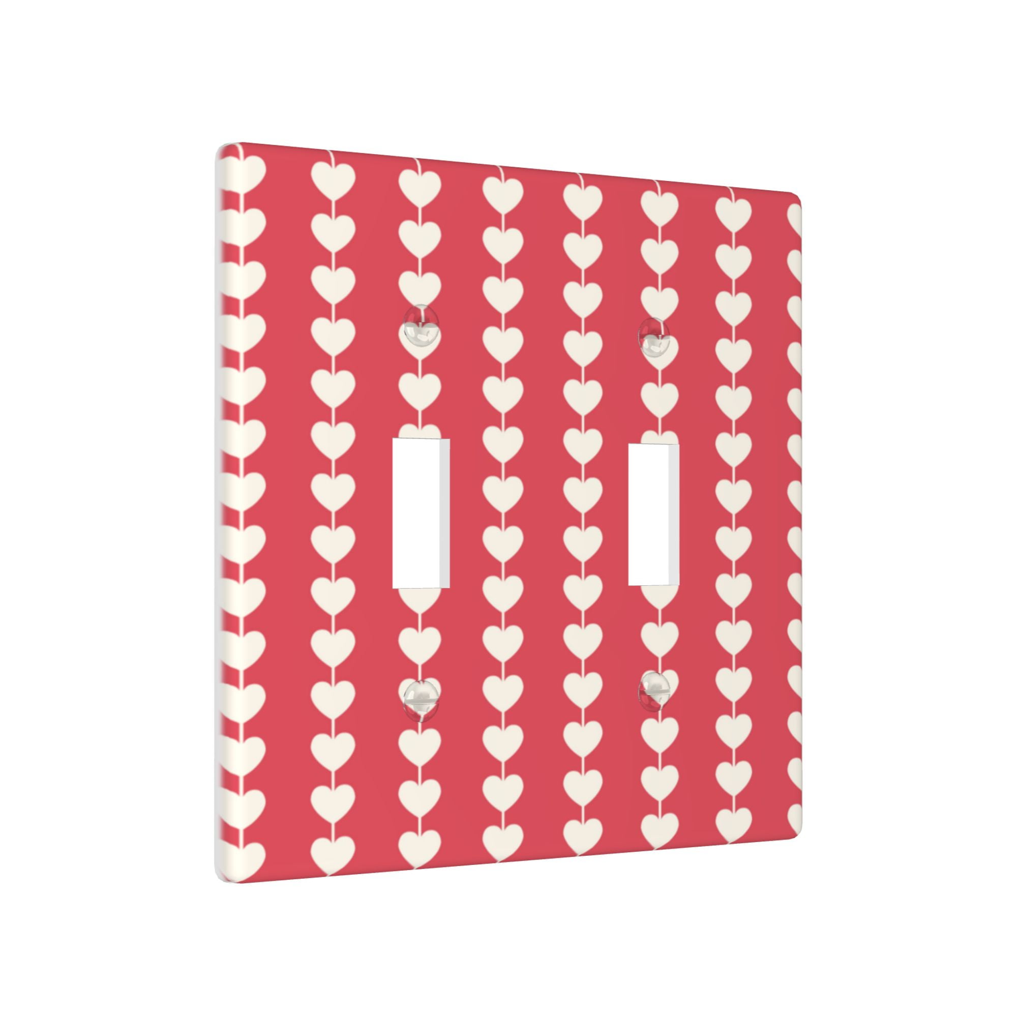 Pink Heart Background Double Toggle Light Switch Plate Decorative Wall ...