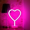 Pink Heart Neon Sign, LED Neon Light Battery Operated or USB Powered ...