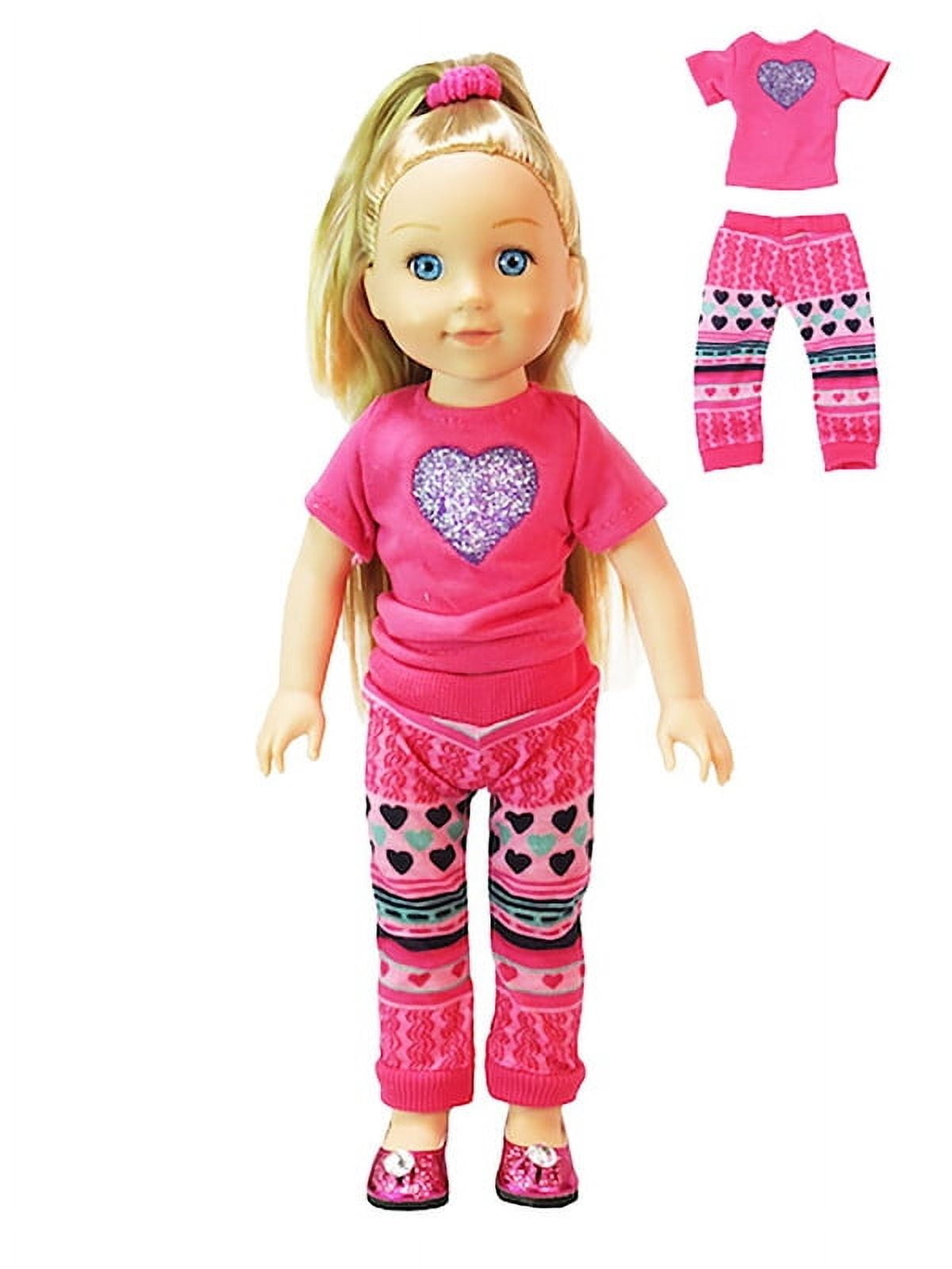 Pink Heart Outfit Pant Set for 14.5inch Dolls | American Fashion World ...