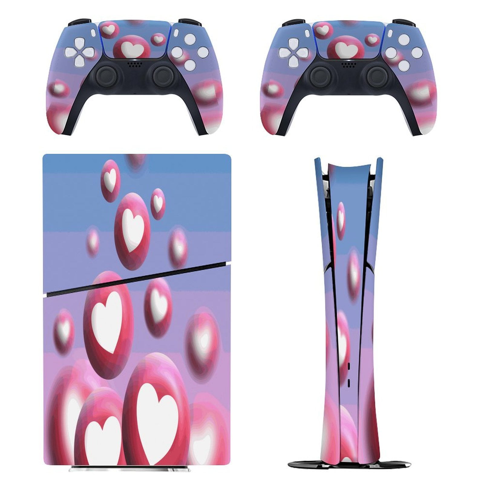 Pink Heart PS5/PS5 Slim Digital Disc Skin Sticker For Console And ...