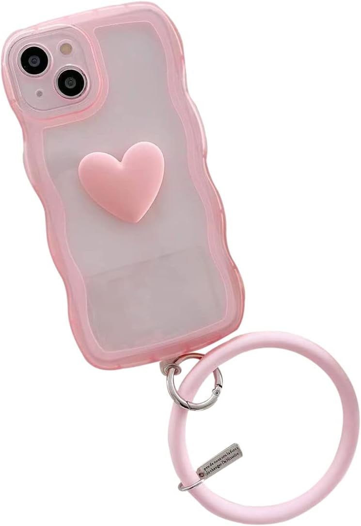 Pink Heart Phone Case Compatible with iPhone 12 pro, Cute 3D Love Heart ...