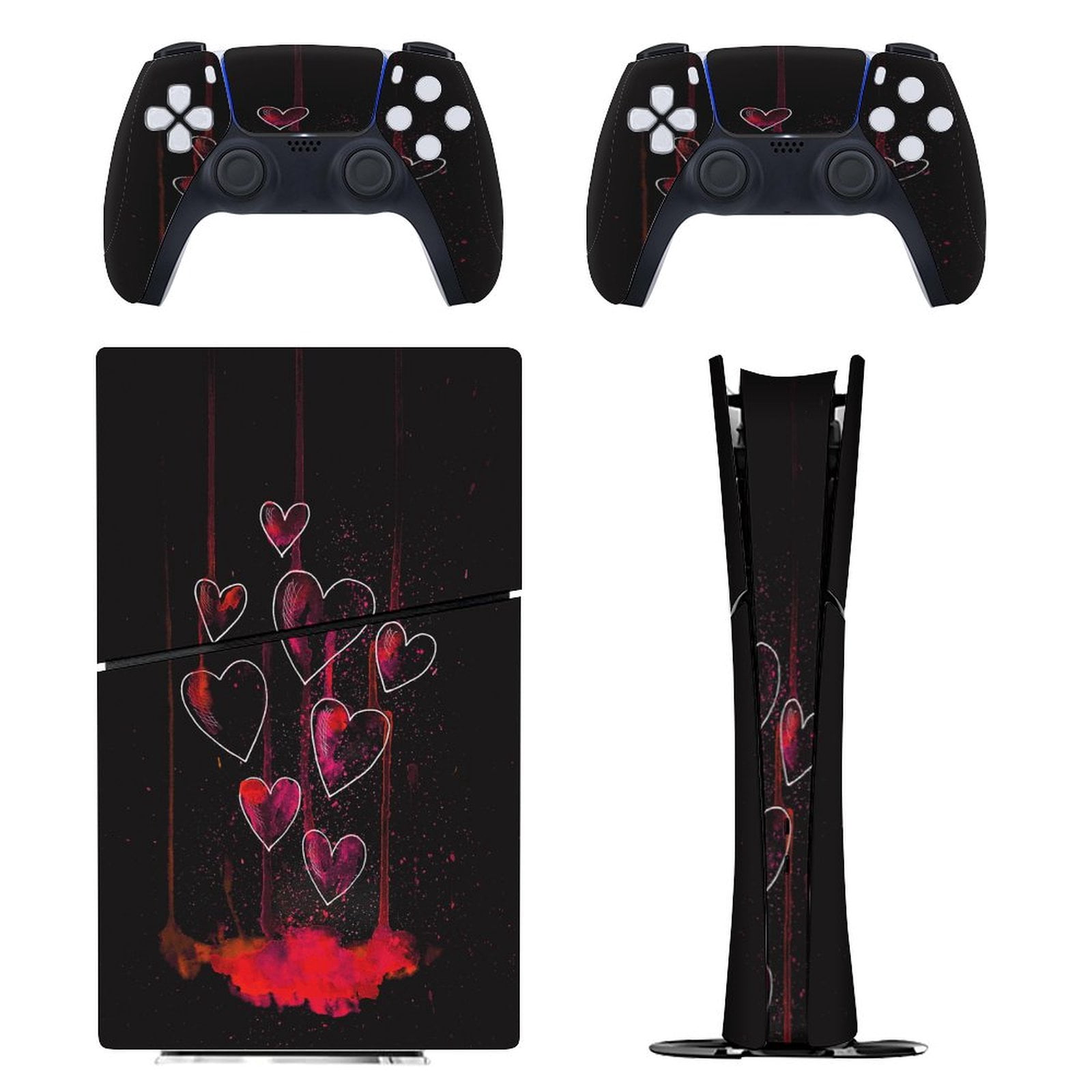 Pink, Heart-shaped, Love PS5/PS5 Slim Digital Disc Skin Sticker For ...