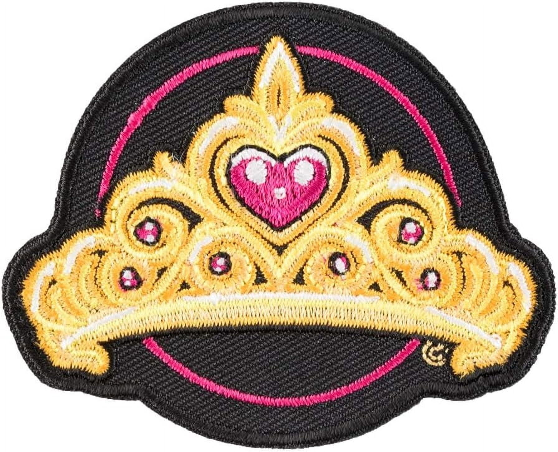 Pink Hearted Princess Gold Crown Patch, Ladies Patches - Walmart.com