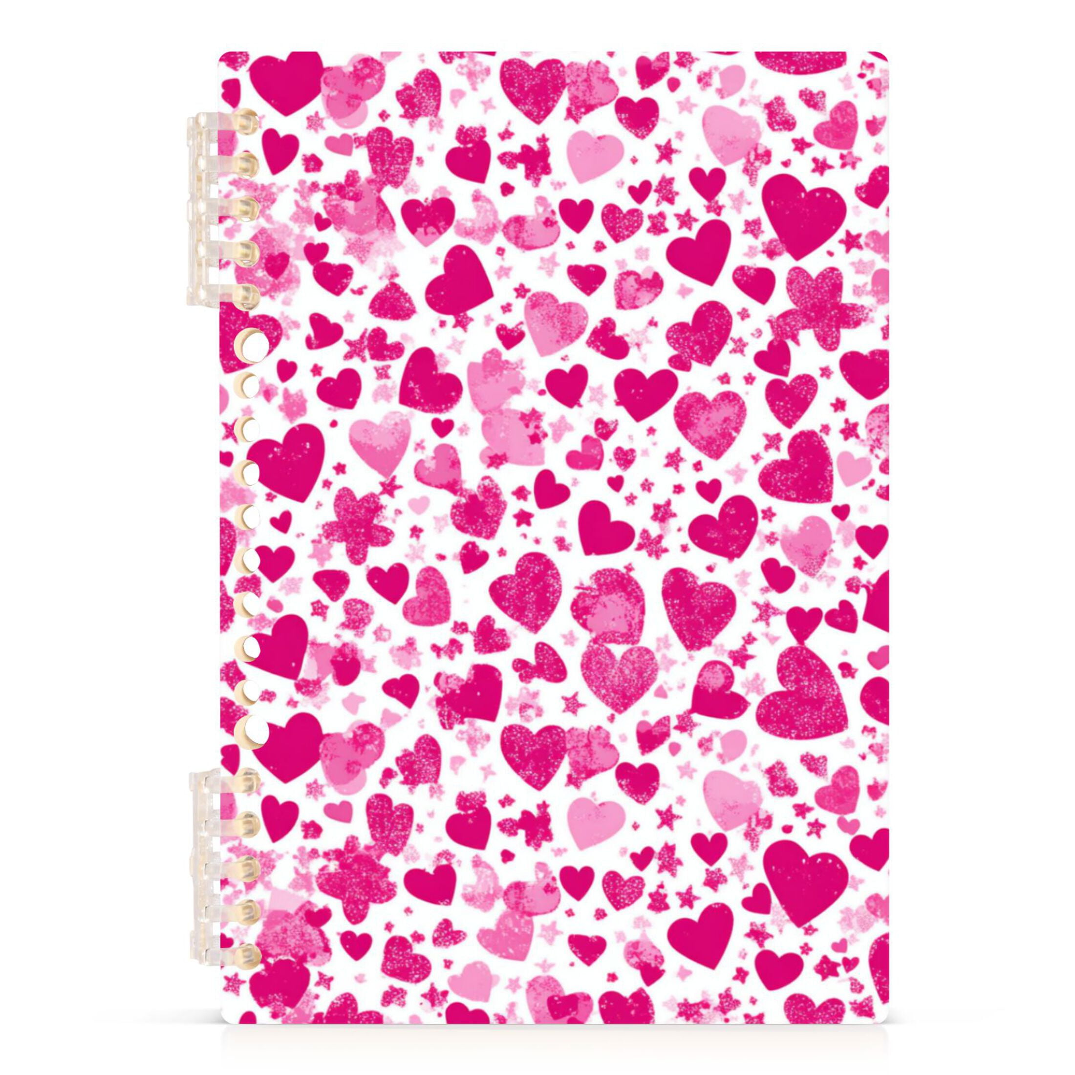 Pink Hearts All over The Screen Lined Spiral Journal Notebook 60 Pages ...
