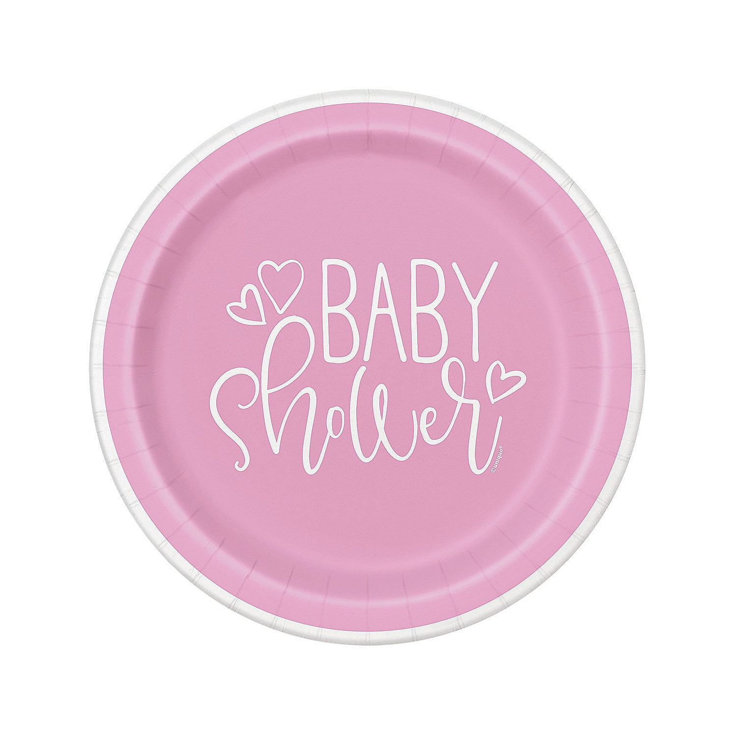 Pink Hearts Baby Shower Party Paper Dinner Plates - 8 Count - Walmart.com